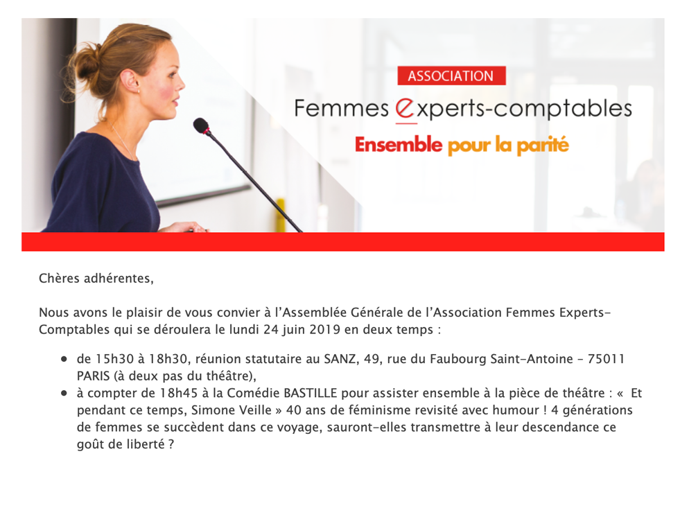 Assemblée Générale de l’Association Femmes Experts-Comptables ...